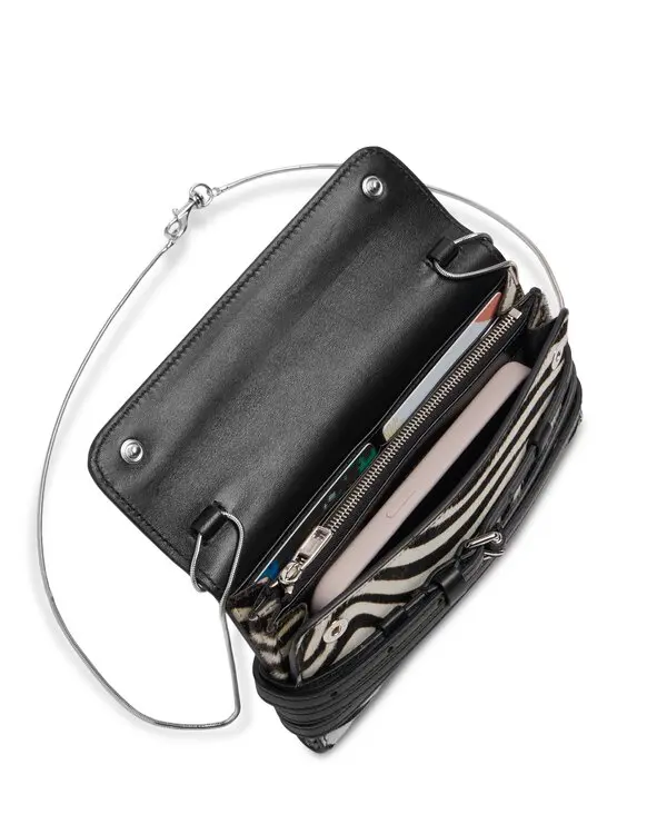 Moschino Tie Me Calf Hair Clutch