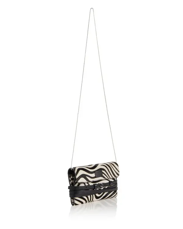 Moschino Tie Me Calf Hair Clutch