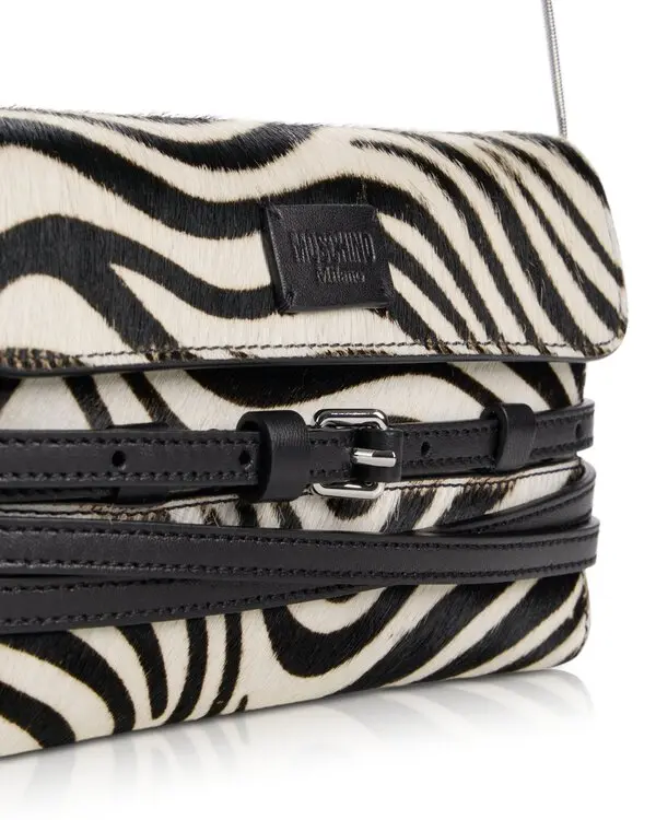 Moschino Tie Me Calf Hair Clutch