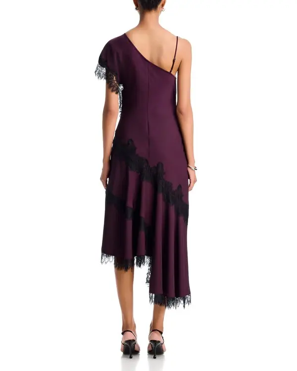 Bcbgmaxazria Calla Lace Trim Midi Dress