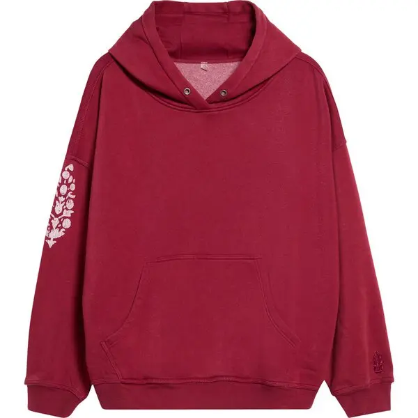 Free People Buti Sleeve Final Call Graphic Hoodie - Brick Combo