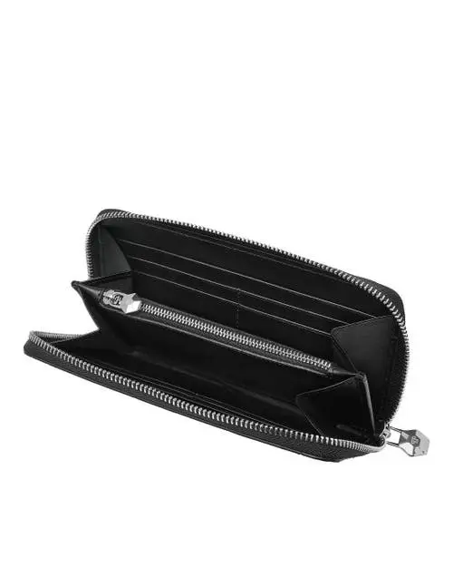 Philipp Plein Croco Embossed Round Zip Wallet