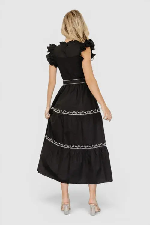 BALTIC BØRN Elisa Embroidered Midi Dress