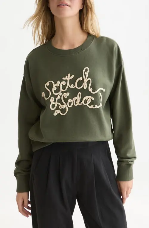 Scotch & Soda Ribbon Embroidery Loose Fit Sweatshirt