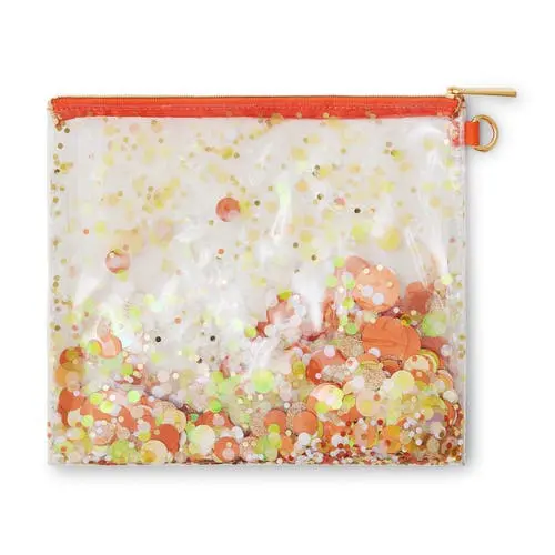 PACKED PARTY Spirit Squad Confetti Everything Pouch - Orange