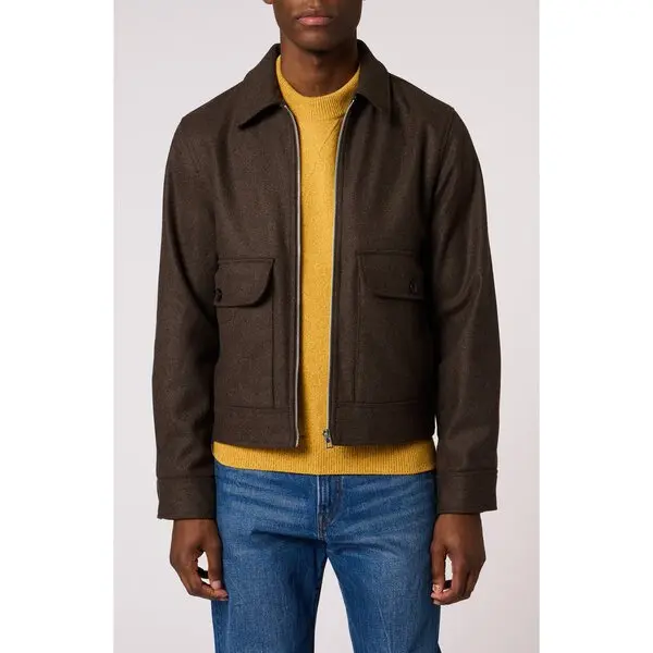 Paul Smith Wool Blend Harrington Jacket - Brown