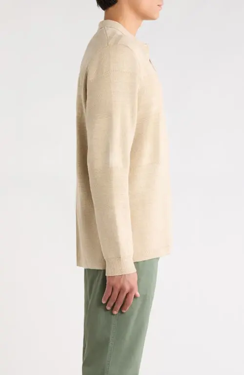 Marine Layer Rugby Cotton Blend Polo Sweater - Driftwood