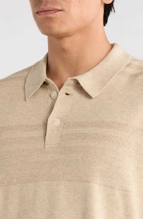Marine Layer Rugby Cotton Blend Polo Sweater - Driftwood
