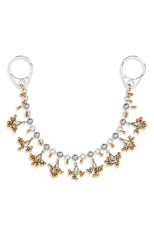 Alexander McQueen Lustre Chain Bag Charm - Silver/pearl/crystal