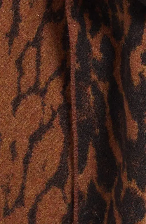 GANNI Leopard Jacquard Wool Scarf