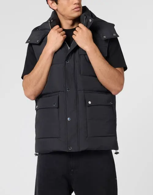 Philipp Plein Nylon Puffer Vest Gothic Plein - Black