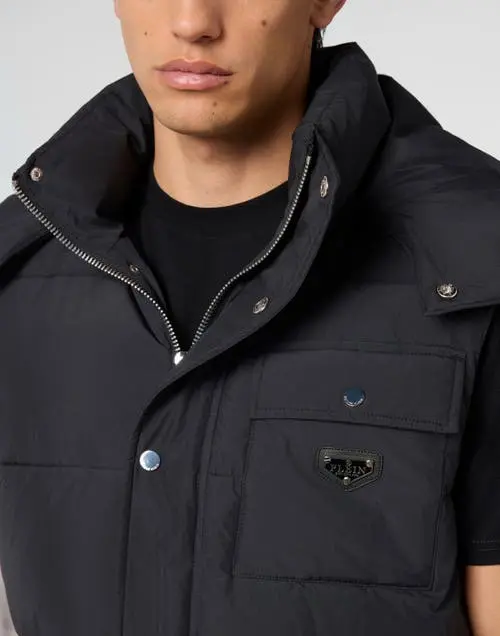Philipp Plein Nylon Puffer Vest Gothic Plein