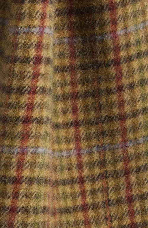 GANNI Mini Check Plaid Wool Scarf