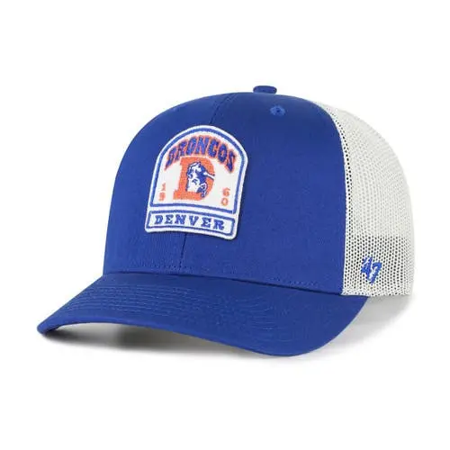 '47 Denver Broncos Throwback Headstone Trucker Adjustable Hat