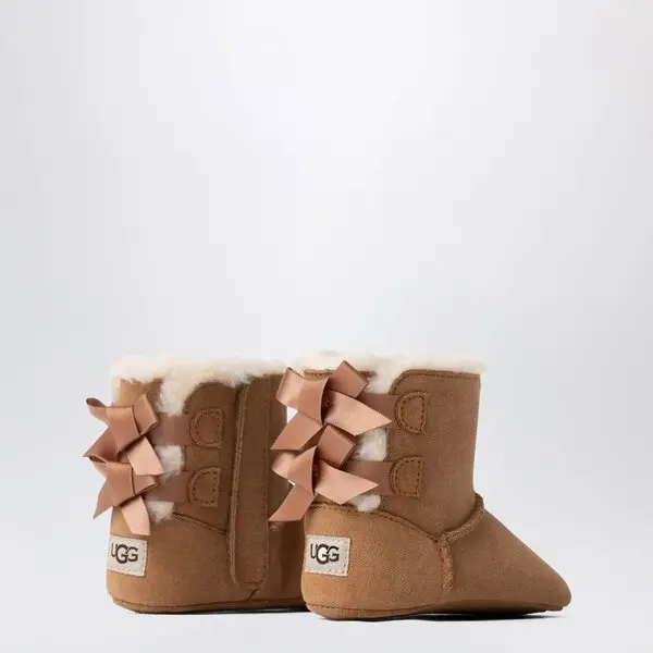 UGG Bailey Bow Ribbon Boots In Chestnut Suede