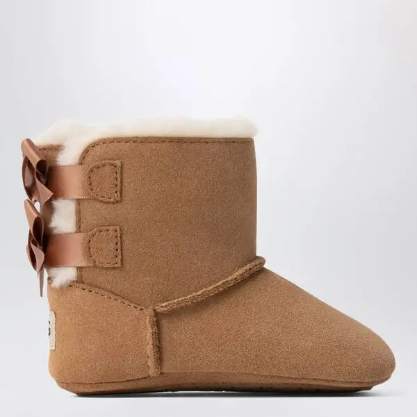 UGG Bailey Bow Ribbon Boots In Chestnut Suede - Beige