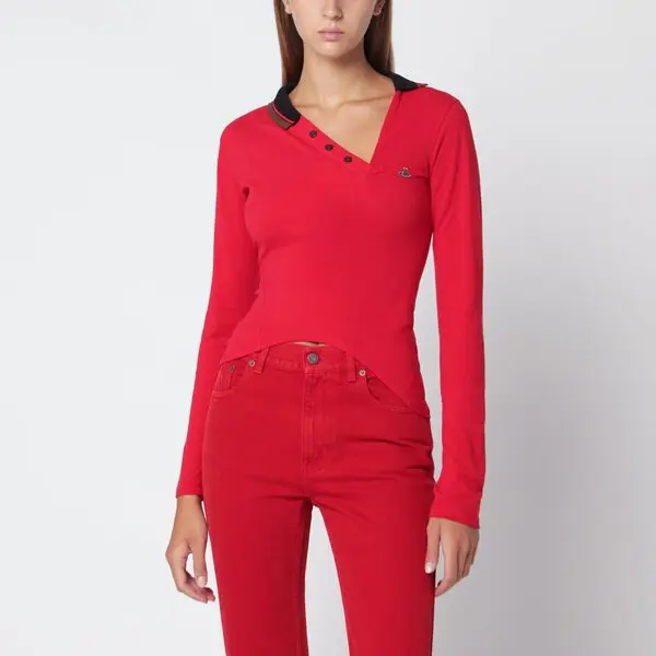 VIVIENNE WESTWOOD Glory Cotton Polo Shirt - Red