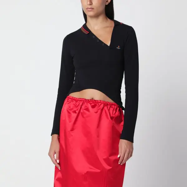VIVIENNE WESTWOOD Glory Cotton Polo Shirt - Black