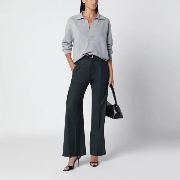 Victoria Beckham Genevieve Melange Cashmere Sweater - Grey