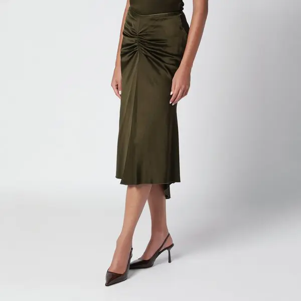 Victoria Beckham Bella Crepe Satin Midi Skirt