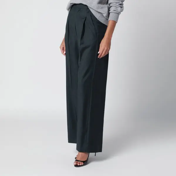 Victoria Beckham Ethel Trousers In Swamp Virgin Wool