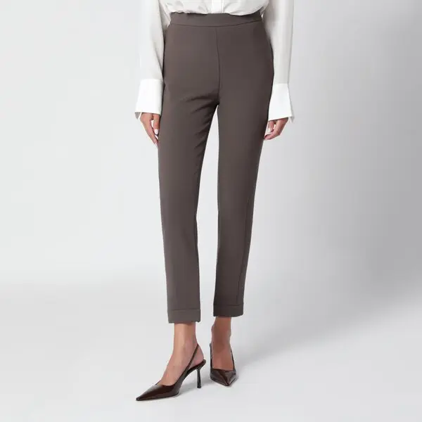Victoria Beckham Khaki Virgin Wool-blend Trousers