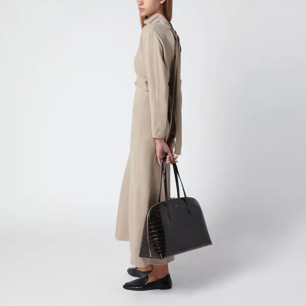 TOTEME Garderob Dark Chocolate Leather Tote Bag