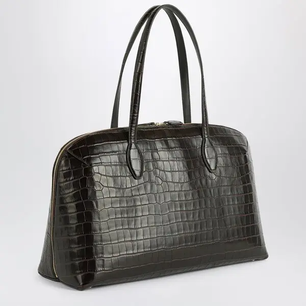 TOTEME Garderob Dark Chocolate Leather Tote Bag