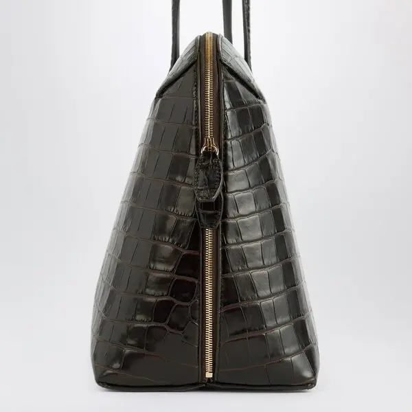 TOTEME Garderob Dark Chocolate Leather Tote Bag
