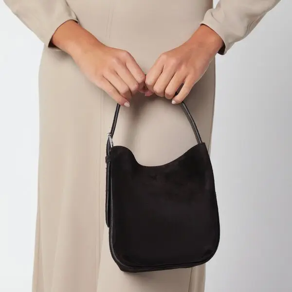 TOTEME Small Espresso Suede Tote Bag