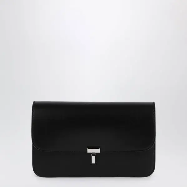 TOTEME Leather Clutch Bag With T-lock Closure - Black
