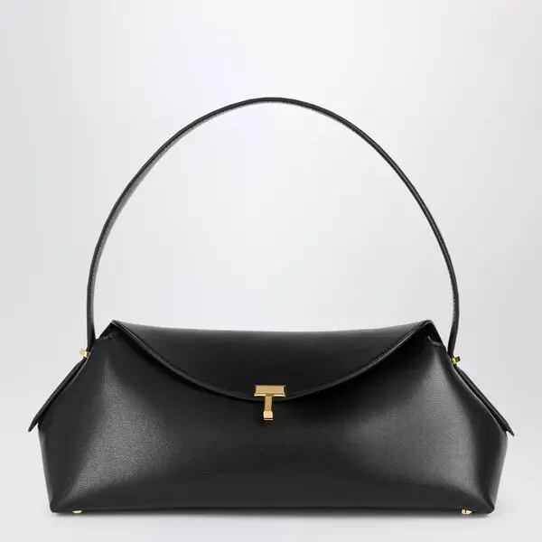 TOTEME T-lock Leather Shoulder Bag - Black