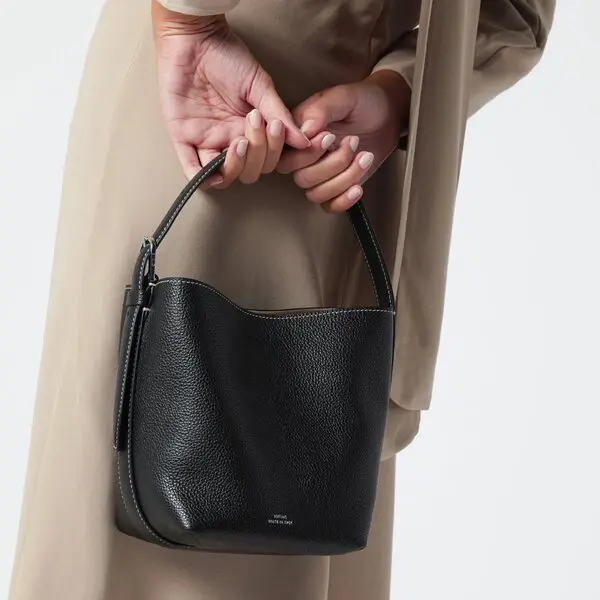 TOTEME Small Belted Tote Bag In Grained Leather