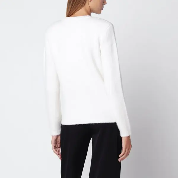 TOTEME Ecru Crew-neck Sweater In Silk And Cashmere Blend