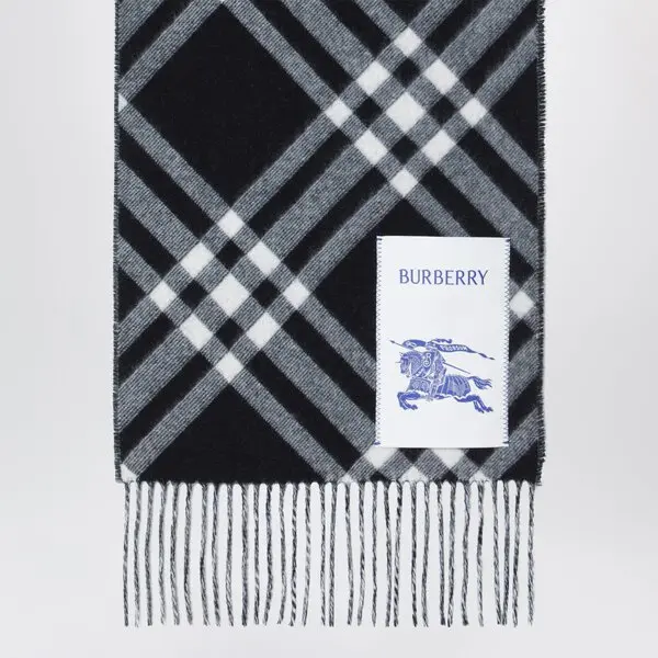 Burberry Check Cashmere Scarf - Black