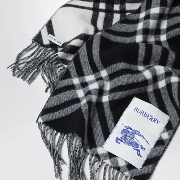 Burberry Check Cashmere Scarf - Black