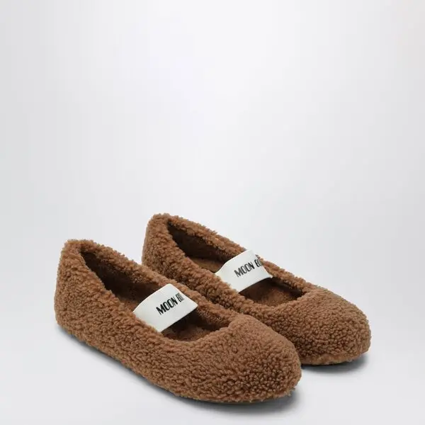 Moon Boot Cognac Shearling Ballerina