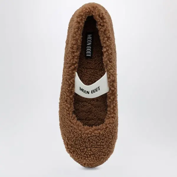 Moon Boot Cognac Shearling Ballerina