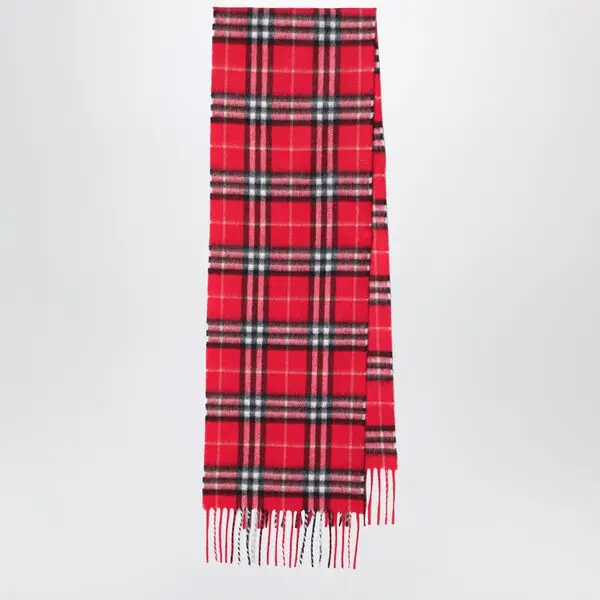 Burberry Check Cashmere Scarf - Red