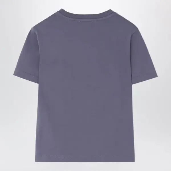 Burberry Purple- Cotton T-shirt With Logo Print - Blue