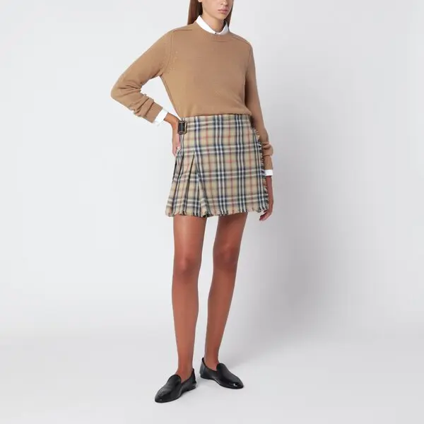 Burberry Caramel Crew-neck Cashmere Sweater