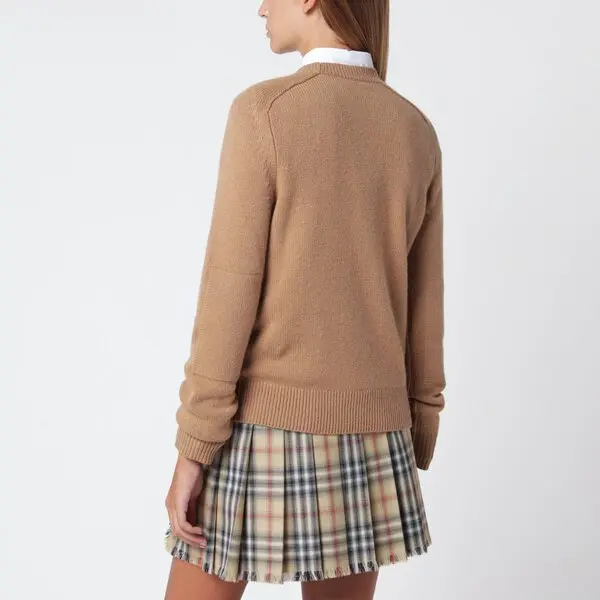 Burberry Caramel Crew-neck Cashmere Sweater