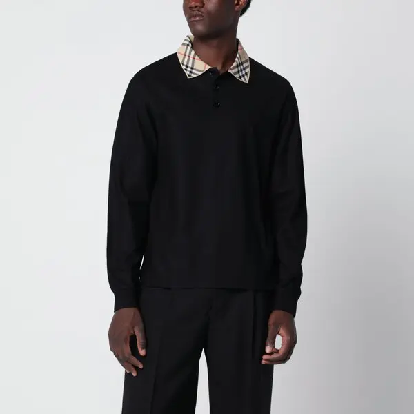 Burberry Long-sleeved Cotton Polo Shirt