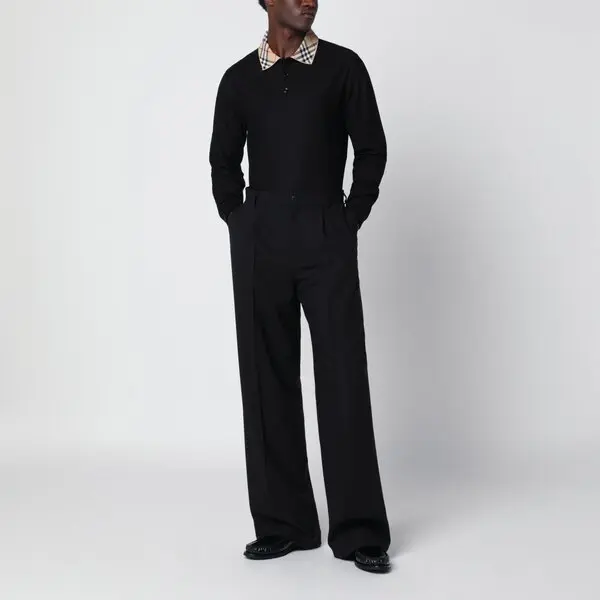 Burberry Long-sleeved Cotton Polo Shirt
