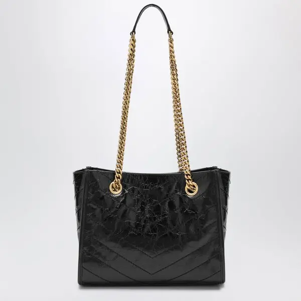 Saint Laurent Niki Small Leather Shopping Bag - Black
