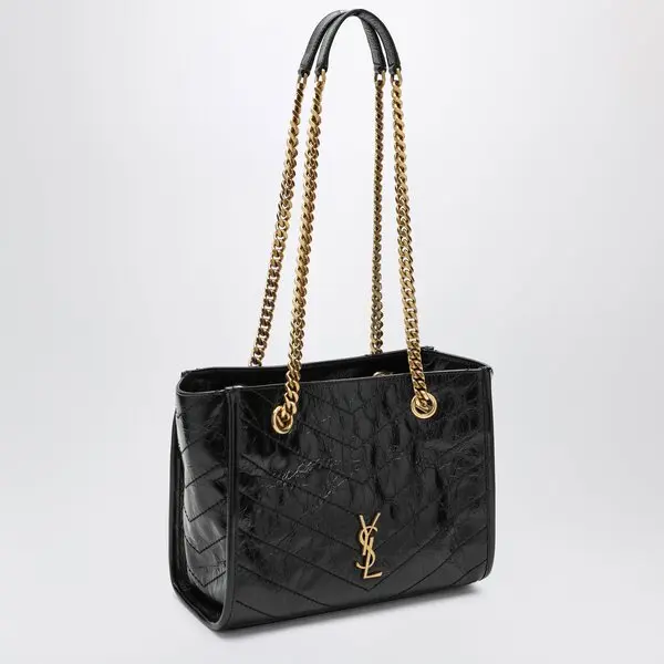 Saint Laurent Niki Small Leather Shopping Bag - Black