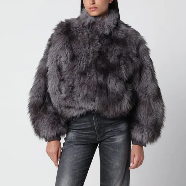 SWORD 6644 Cropped Shaded Faux Fur Jacket