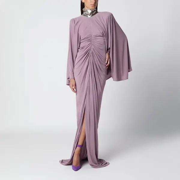 Valentino Garavani Mauve Pink Draped Long Dress