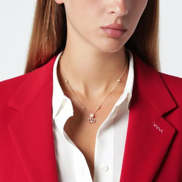 Valentino Garavani Necklace With Vlogo Signature Pendant