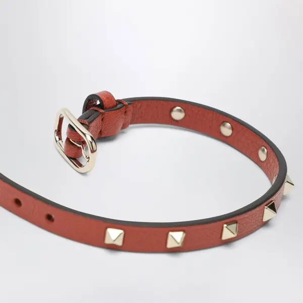 Valentino Garavani Poppy Rockstud Leather Bracelet